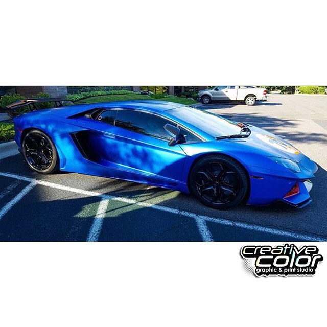 Lamborghini wrapped in 3M 1080 Satin Perfect Blue vinyl - Vinyl Wrap ...