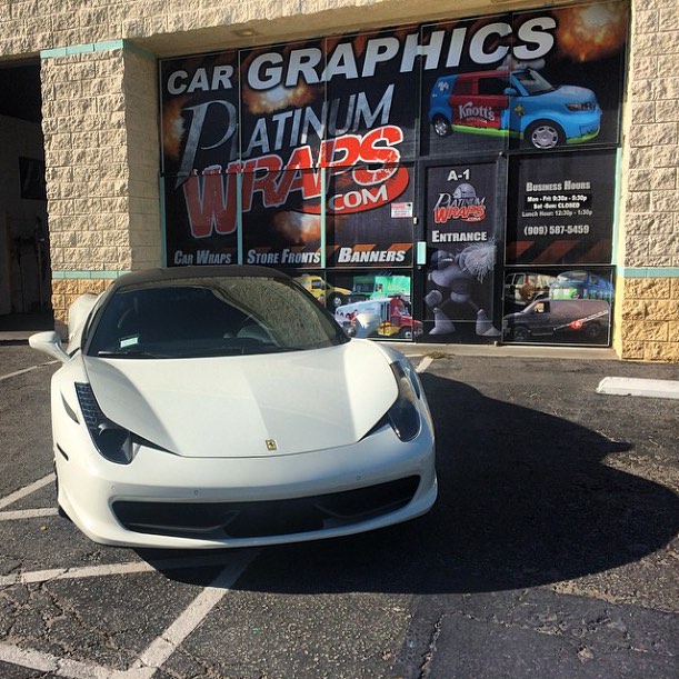 Ferrari wrapped in 3M 1080-G10 Gloss White - Vinyl Wrap - 3M - Cars ...
