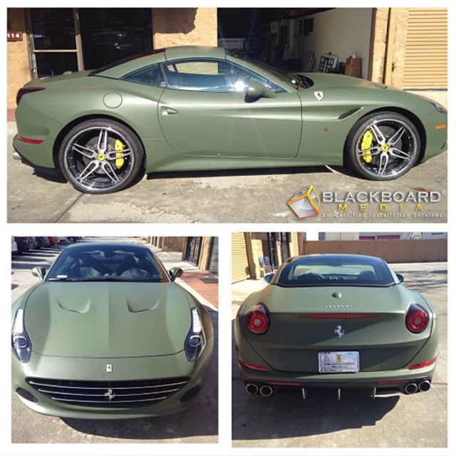Ferrari wrapped in 3M 1080-M26 Matte Military Green - Vinyl Wrap - 3M ...