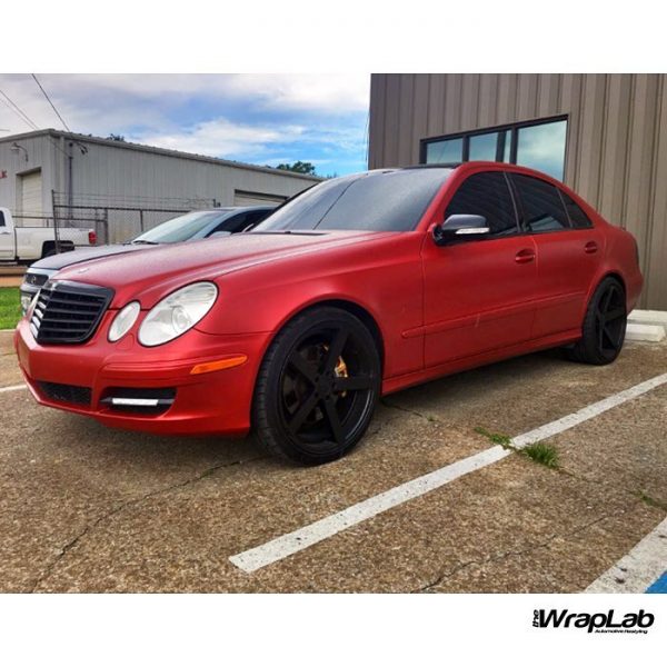 Mercedes Benz wrapped in 3M 1080-SP273 Satin Vampire Red