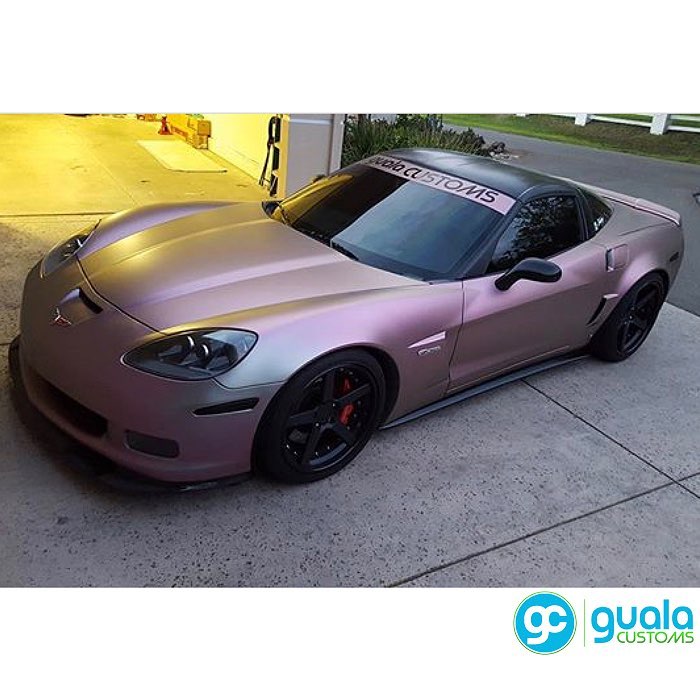 Chevy Corvette wrapped in Orafol Shift Effect Matte Pearl Symphony ...