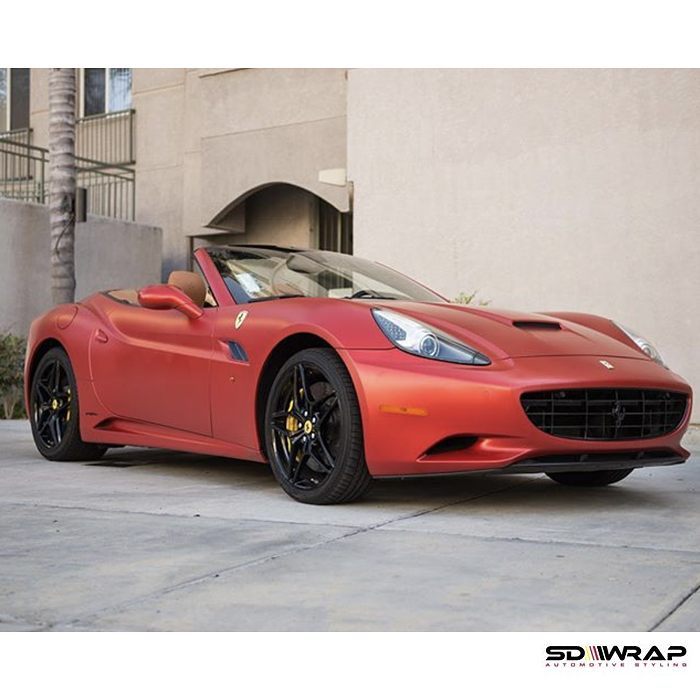 Ferrari wrapped in Satin Smoldering Red vinyl - Vinyl Wrap - 3M - Cars ...