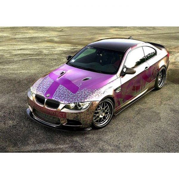 BMW M3 wrapped in custom printed Avery Black Chrome vinyl - Vinyl Wrap ...