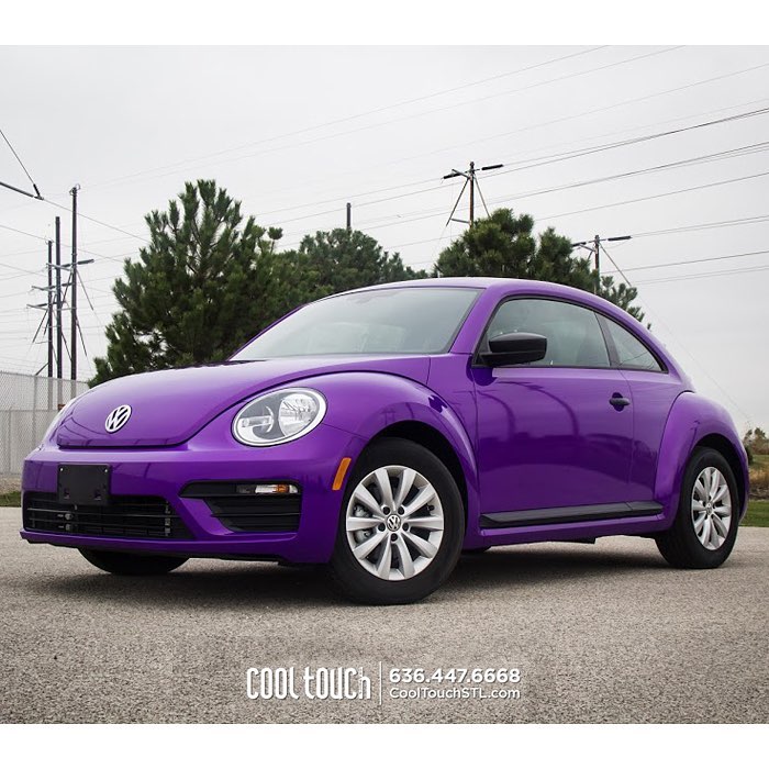 Volks Wagen Beetle wrapped in Gloss Plum Explosion vinyl - Vinyl Wrap ...