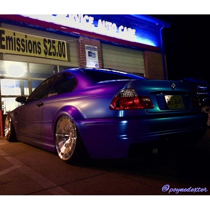 BMW M3 wrapped in ColorFlip Satin Glacier Frost Blue/Purple shade ...