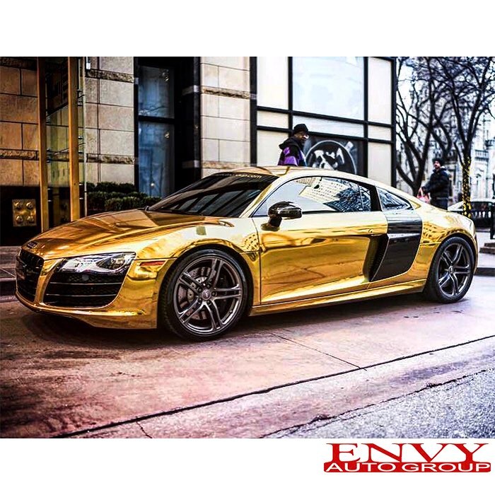 Audi R8 wrapped in Avery SW Gold Chrome vinyl - Vinyl Wrap - 3M - Cars ...