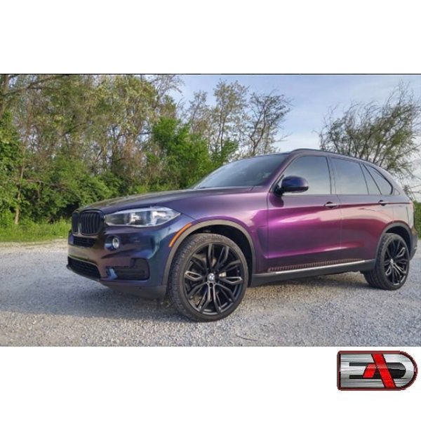 BMW X5 wrapped in ColorFlip Deep Space Blue/Bronze/Purple shade ...