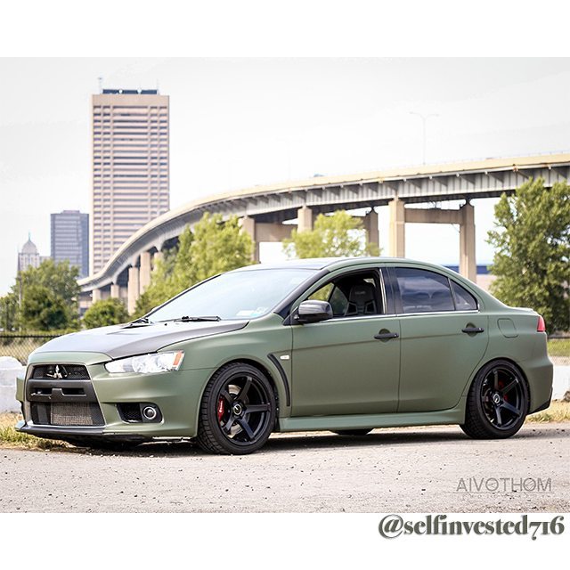 Mitsubishi Evox wrapped in Matte Military Green vinyl - Vinyl Wrap - 3M ...