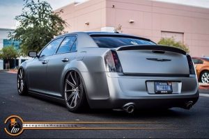 Chrysler 300C Wrapped in Orafol 970RA Matte Graphite Metallic Vinyl ...