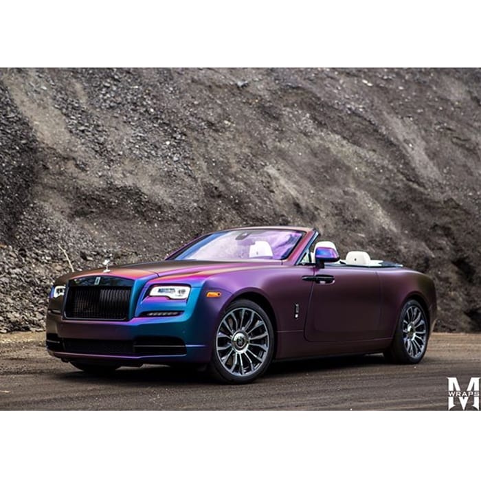 Rolls Royce Dawn wrapped in Avery ColorFlow Satin Rushing Riptide Cyan ...