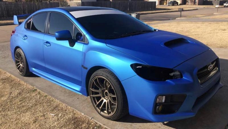 Subaru Wrx wrapped in Satin Blue Aluminum vinyl - Vinyl Wrap - 3M ...