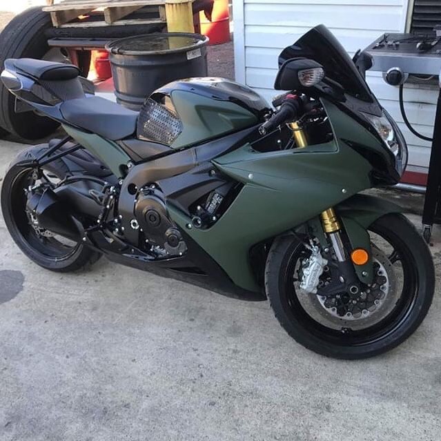 Motorcycle wrapped in Matte Military Green vinyl - Vinyl Wrap - 3M ...