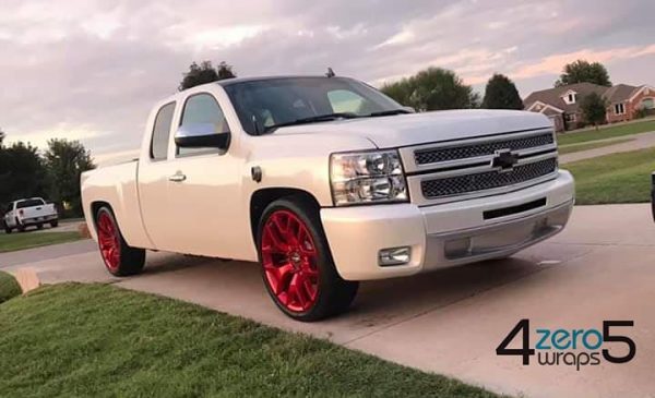 Chevrolet Silverado wrapped in Avery SW Gloss Pearl White vinyl - Vinyl ...