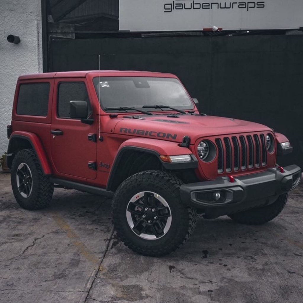Rubicon Jeep wrapped in Satin Red Aluminum vinyl - Vinyl Wrap - 3M ...